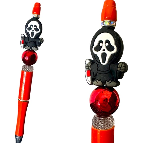 Office | Scream Ghostface Halloween Beaded Silicone Focal Rhinestone ...